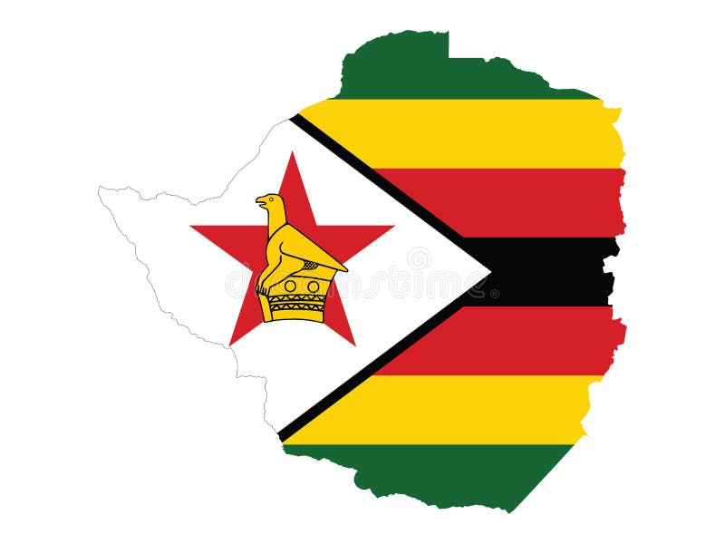 Flag Map of Zimbabwe stock vector. Illustration of flag - 196776856