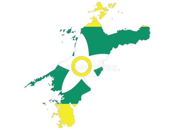 Flag Map of Ehime Prefecture Stock Vector - Illustration of fukui ...