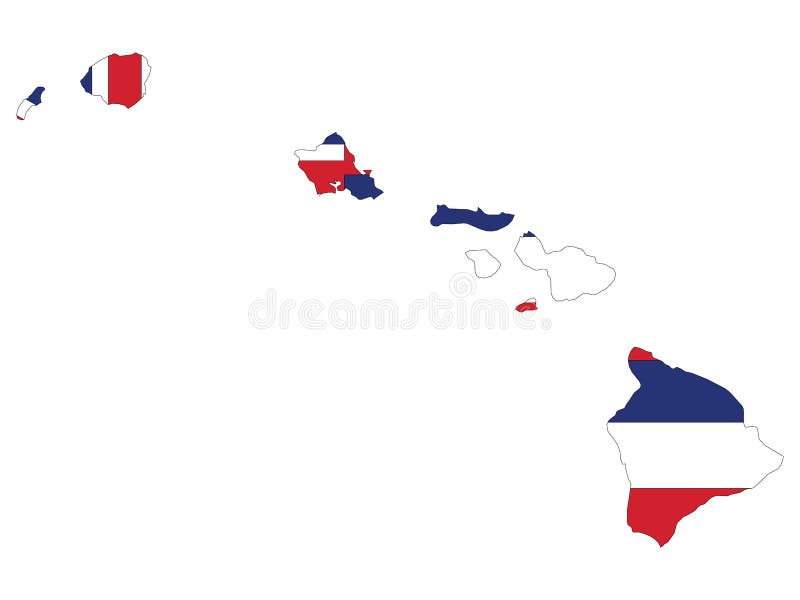 Flag Map of Hawaii stock vector. Illustration of flag - 197816042