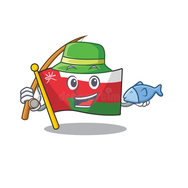Vector Illustration of Flag Oman in a Fishing Design Stock Vector ...