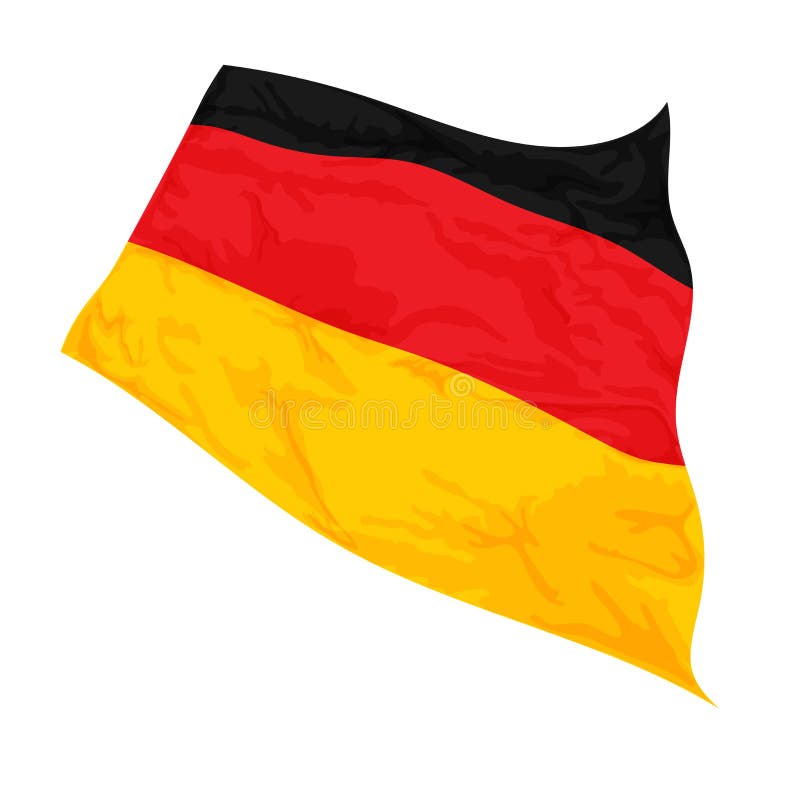 Vector Illustration of Germany Flag Swaying in the Wind Stock Vector ...
