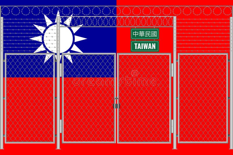 Vector Illustration of the Flag of Taiwan Under the Lattice. Concept of ...