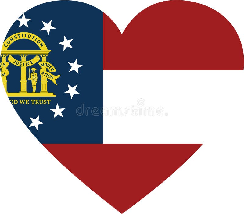 Flag of US Federal State of Georgia within a Heart Shape Stock ...