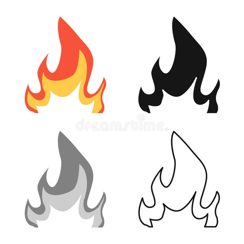 Vector Design of Flame and Yellow Icon. Set of Flame and Flare Stock ...