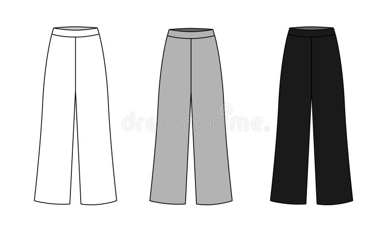 Vector Illustration of a Flared Pants. Flared Joggers Design Template ...