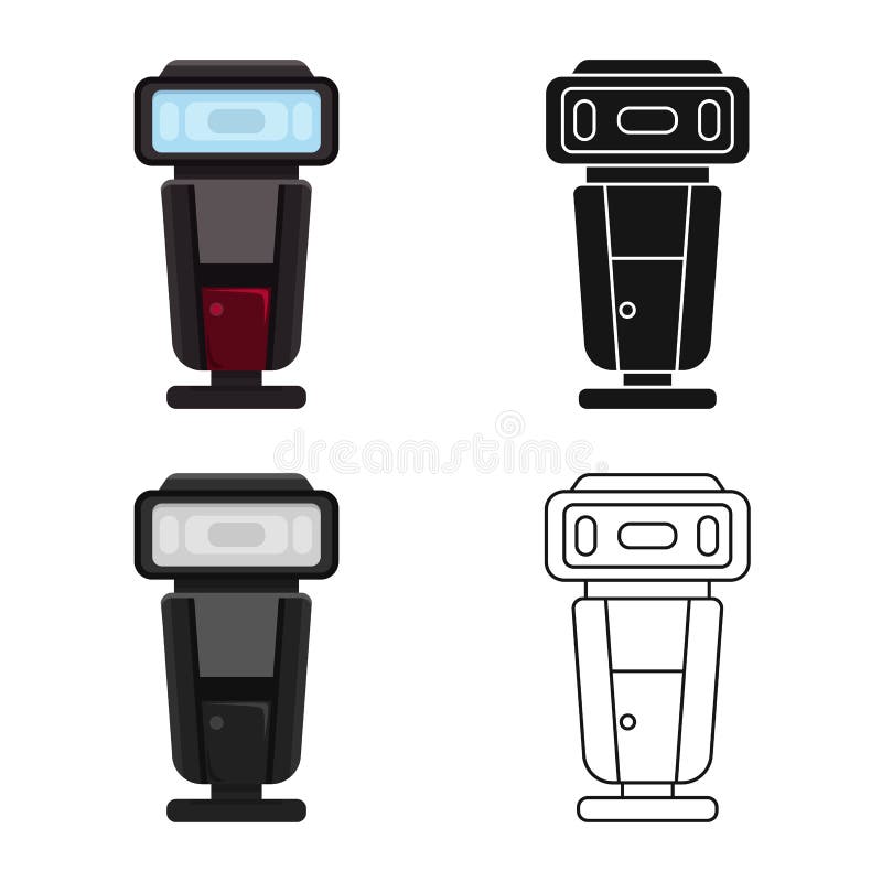 Vector Design of Flash and Camera Logo. Set of Flash and Equipment ...