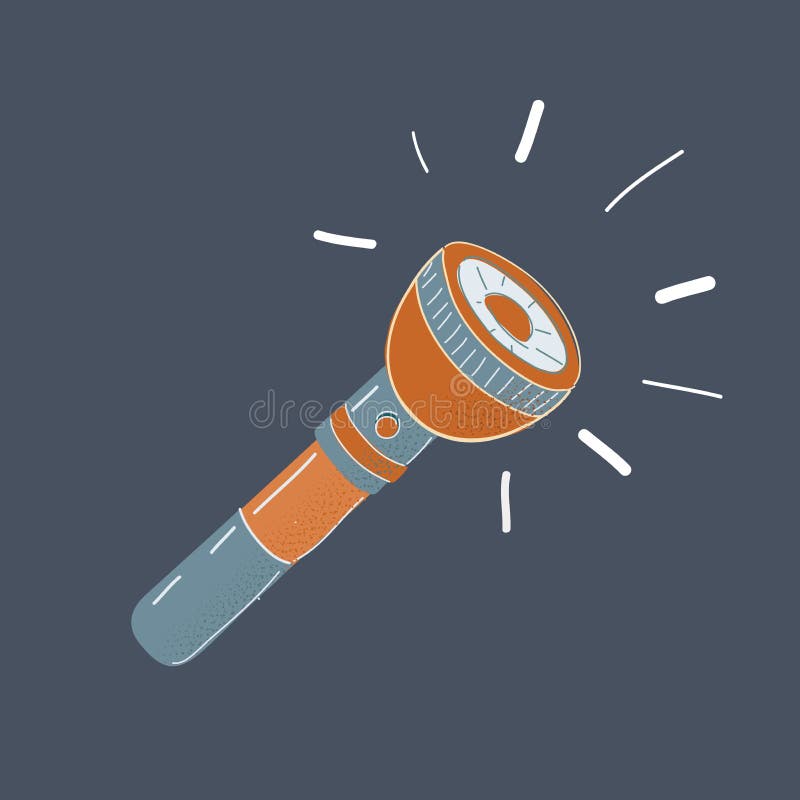 Flashlight in Dark Color Isolated on White Vector Poster Stock Vector ...