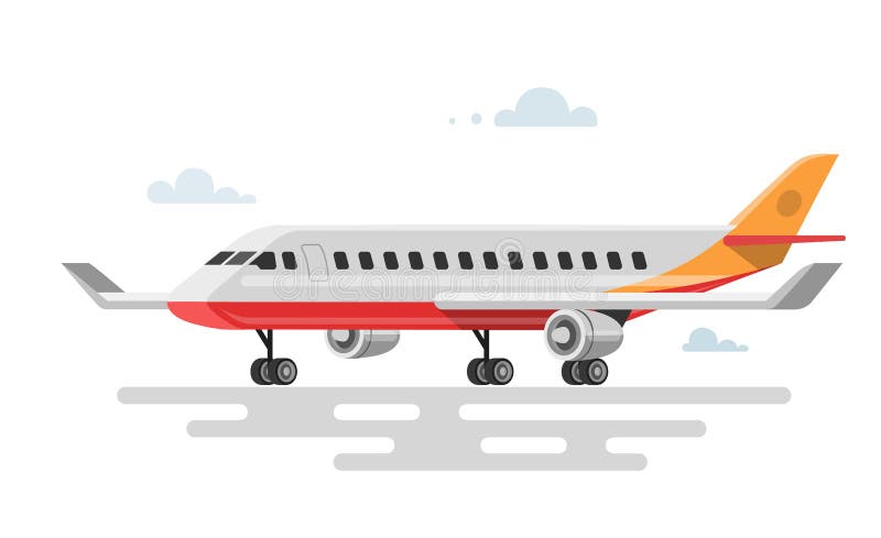 Vector Illustration of Flat Aircraft. Stock Vector - Illustration of ...
