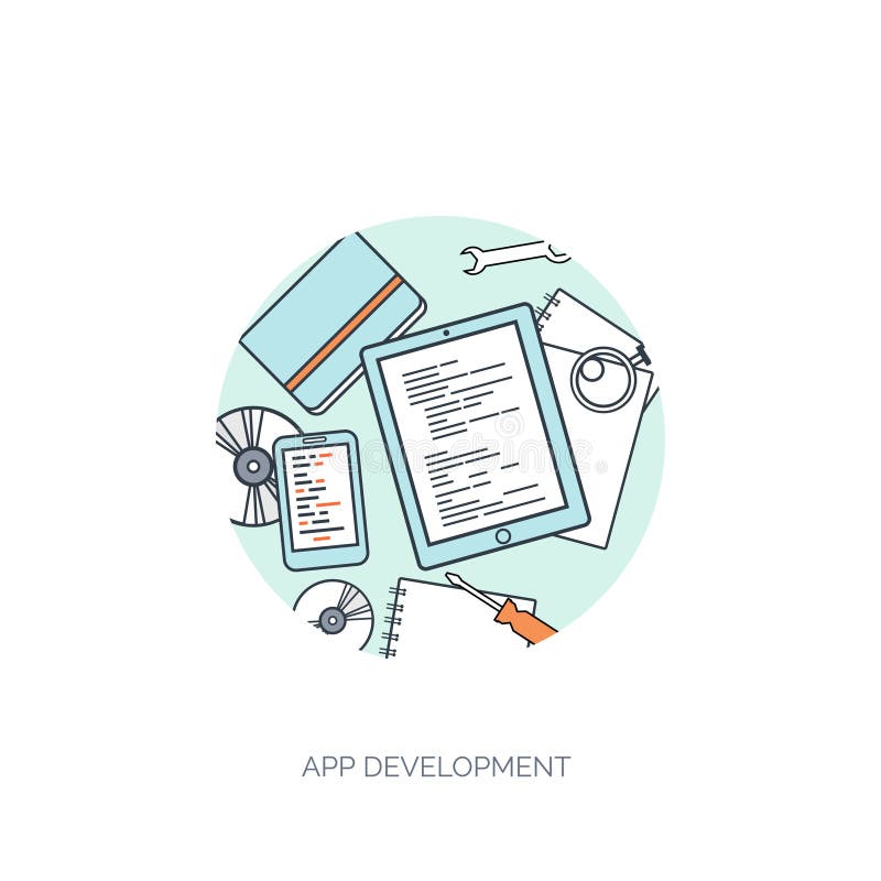 Vector Illustration. Flat Background. Coding Programming SEO. Search Engine Optimisation Stock ...