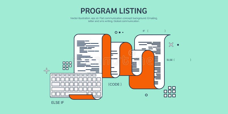 Vector Illustration. Flat Background. Coding, Programming. SEO. Search ...