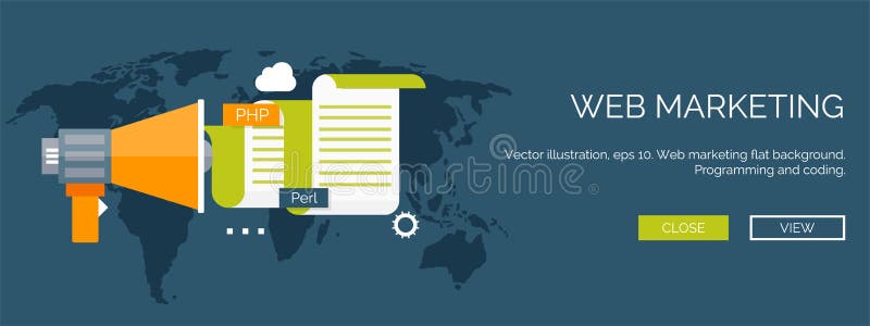 Vector Illustration. Flat Background. Coding, Programming. SEO. Search Engine Optimization Stock ...