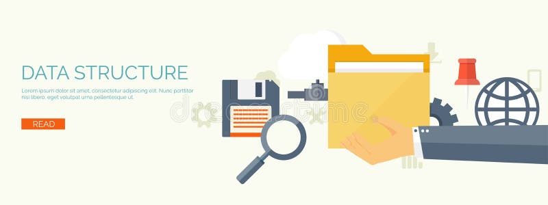 Vector Illustration. Flat Background. Computing Cloud Technology. Data ...