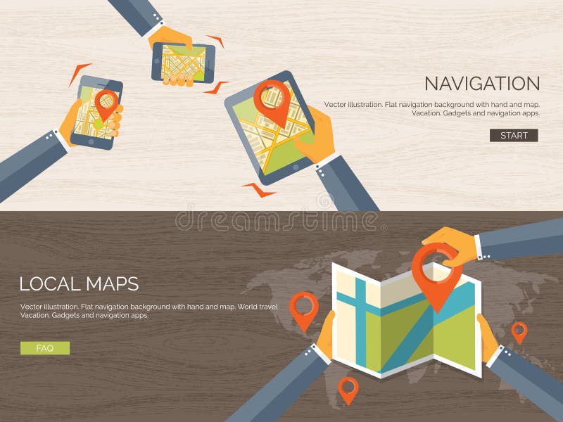 Location Finding Flat Style Design Vector Illustration. Stock ...