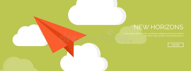 Vector Illustration. Flat Background with Paper Plane. Ideas, Smart ...