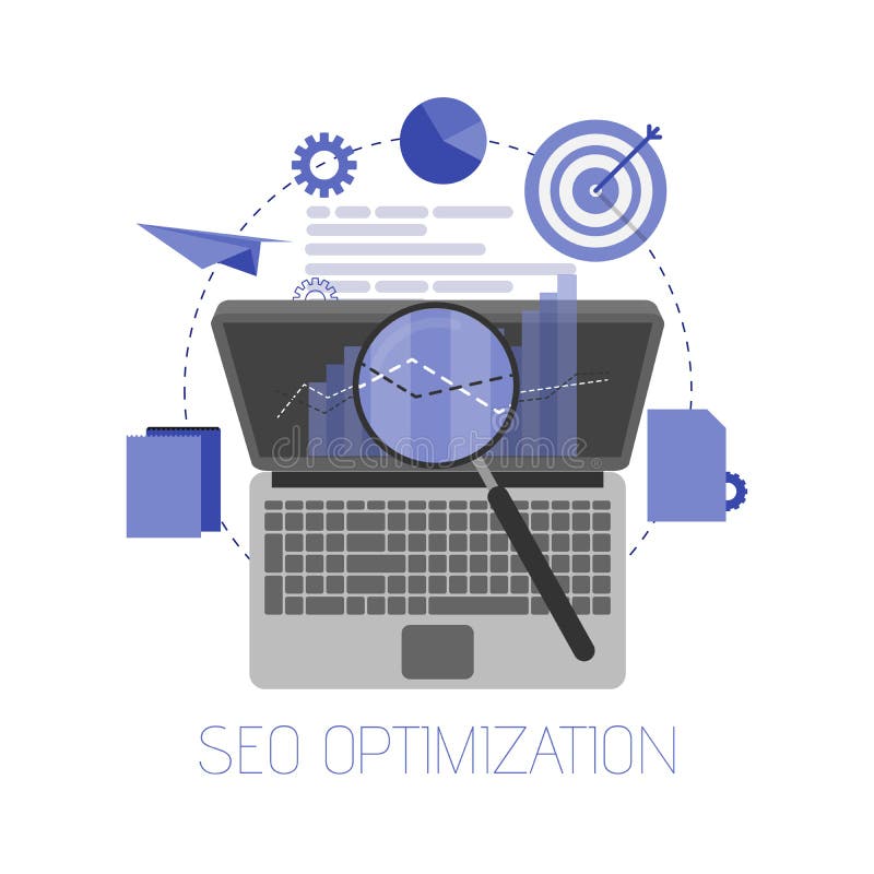 Vector Illustration. Flat Background. SEO. Search Engine Optimization ...