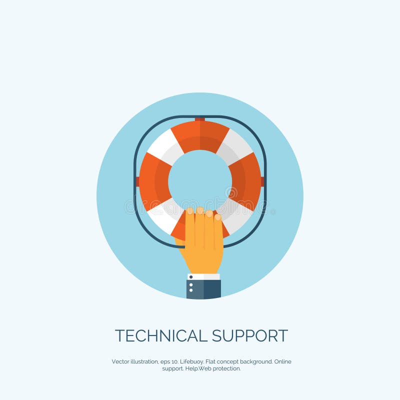 Vector Illustration. Flat Background. Technical Support Concept. Online ...
