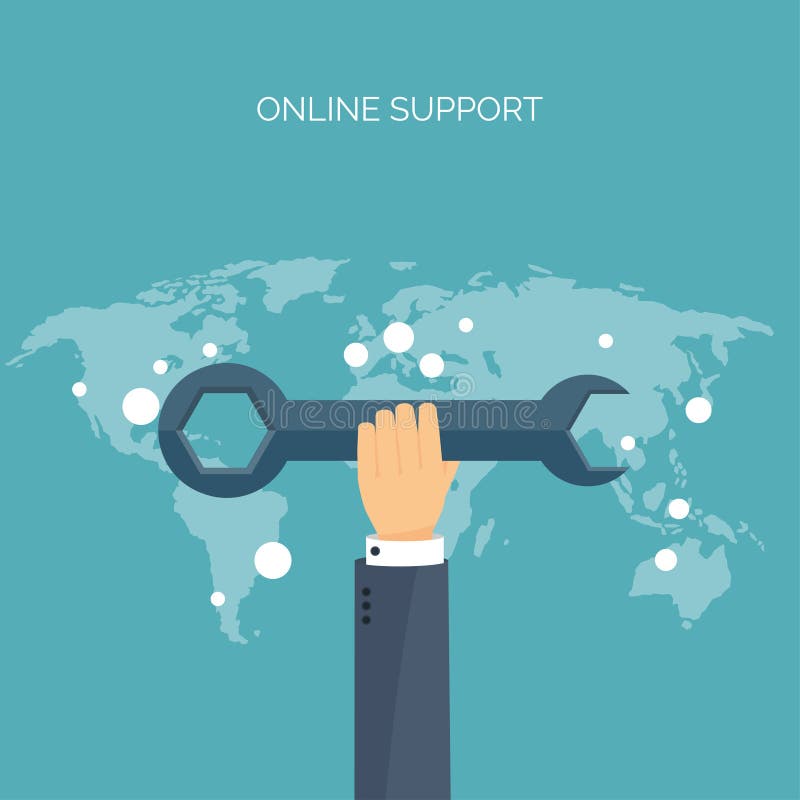 Vector Illustration. Flat Background. Web Service. Mechanical Tools ...