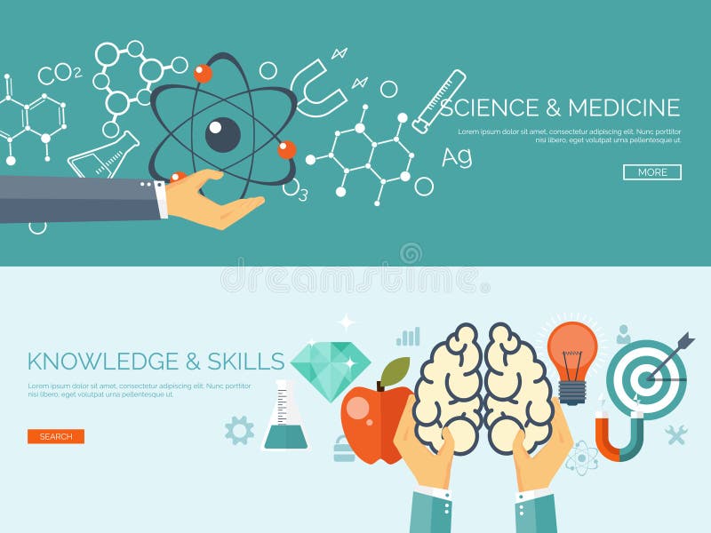 Vector Illustration. Flat Backgrounds Set. Distance Education,learning ...