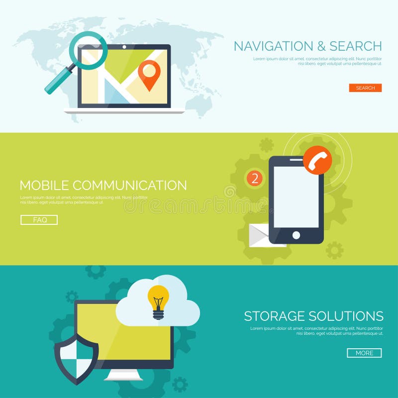 Vector Illustration. Flat Backgrounds Set. Social Media Chatting ...