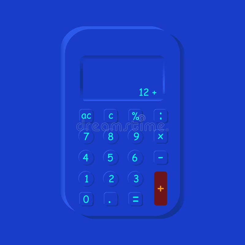 Vector Illustration of a Flat Calculator with Shadow. Digital Keypad ...