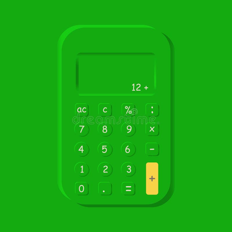 Vector Illustration of a Flat Calculator with Shadow. Digital Keypad ...