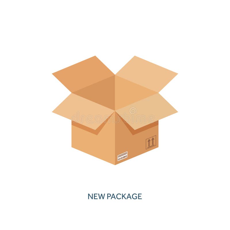 Vector Illustration. Flat Carton Box. Transport Packaging Shipment ...