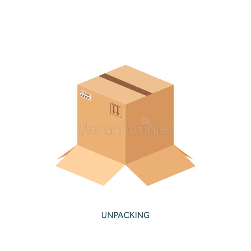 Vector Illustration. Flat Carton Box. Transport Packaging Shipment ...