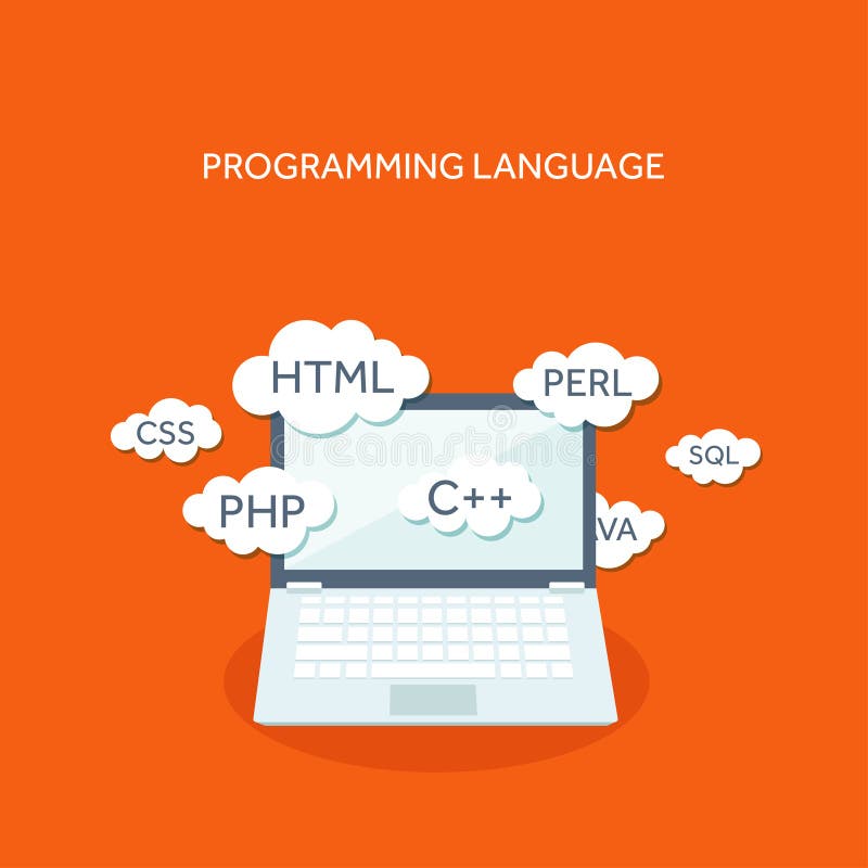 Vector Illustration. Flat Computing Background. Programming Coding. Web ...