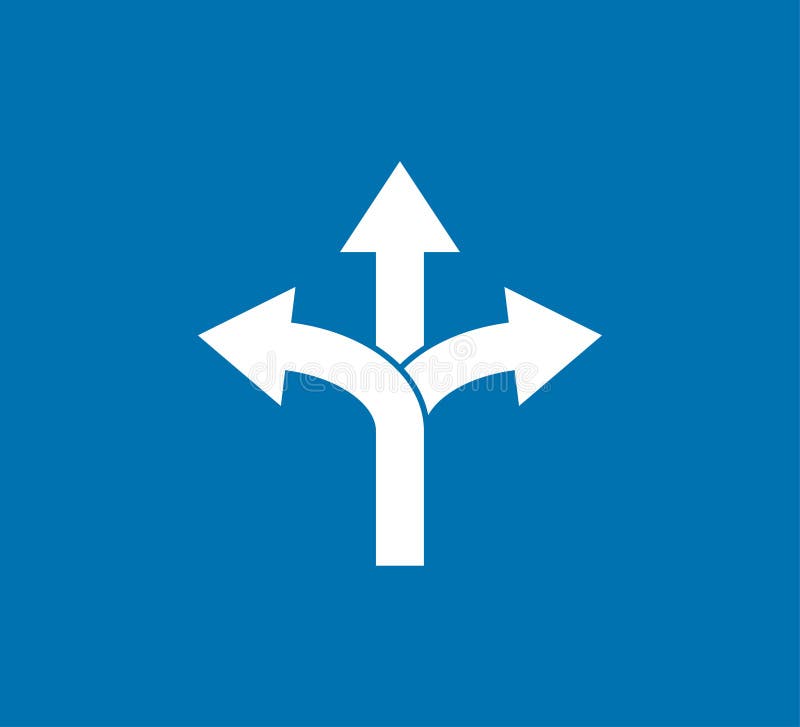 Arrow, Three Way, Direction Icon. Vector Illustration, Flat Design ...