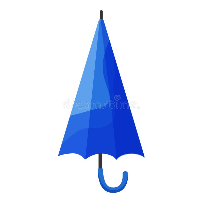 Blue Umbrella Icon Flat Design Stock Vector - Illustration of handles ...