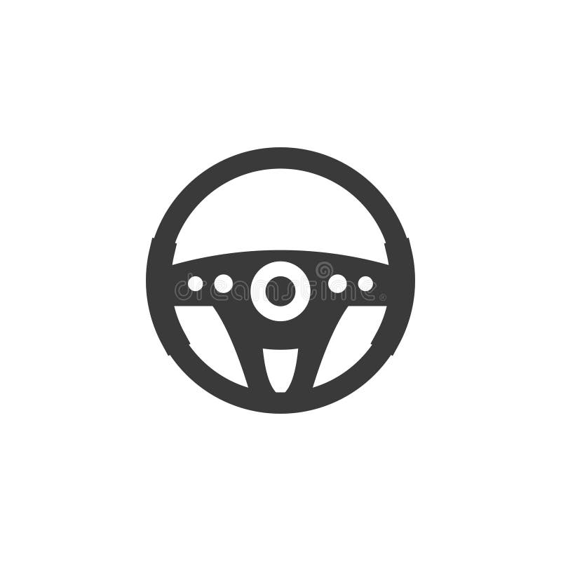 Car Steering Wheel Icon. Vector Illustration, Flat Design Stock ...