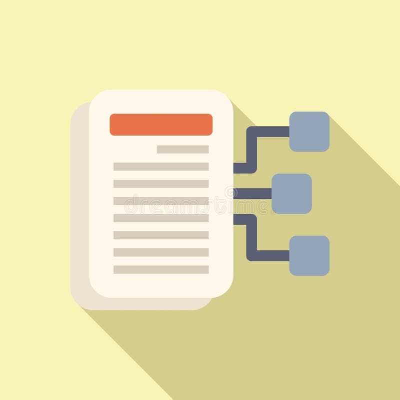 Flat Design Icon of Document Workflow Stock Illustration - Illustration ...