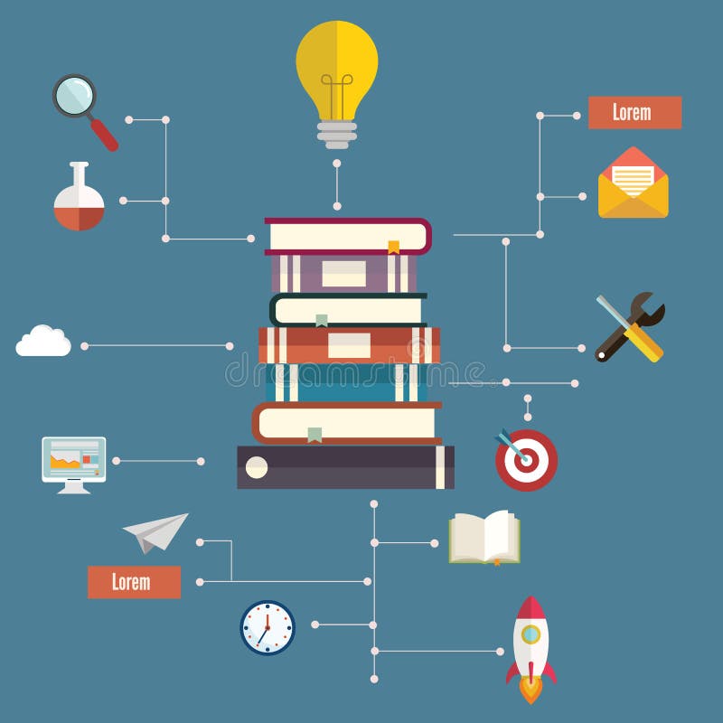 Vector Illustration of Flat Design Education Infographic with Copy ...