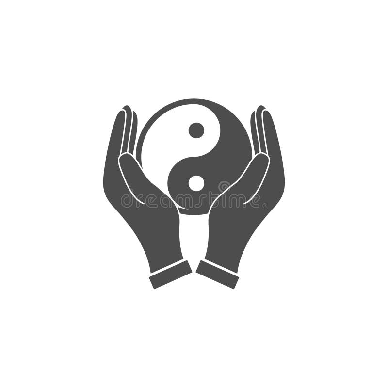 Hands Holding Yin Yang Icon. Vector Illustration, Flat Design Stock ... Hands Holding Yin Yang Icon. Vector Illustration, Flat Design Stock ...