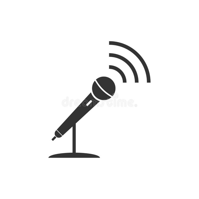 Microphone Mic Icon. Vector Illustration, Flat Design Stock ...