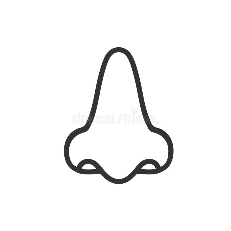 Nose Icon on White Background. Vector Illustration, Flat Design Stock ...