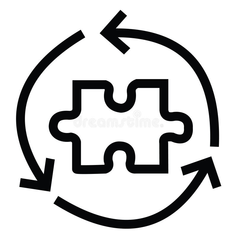 Vector Illustration of Flat Design Puzzle Inside a Reinforcing Circle ...