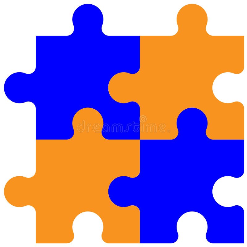 Vector Illustration of Flat Design Puzzle Template. Stock Vector ...