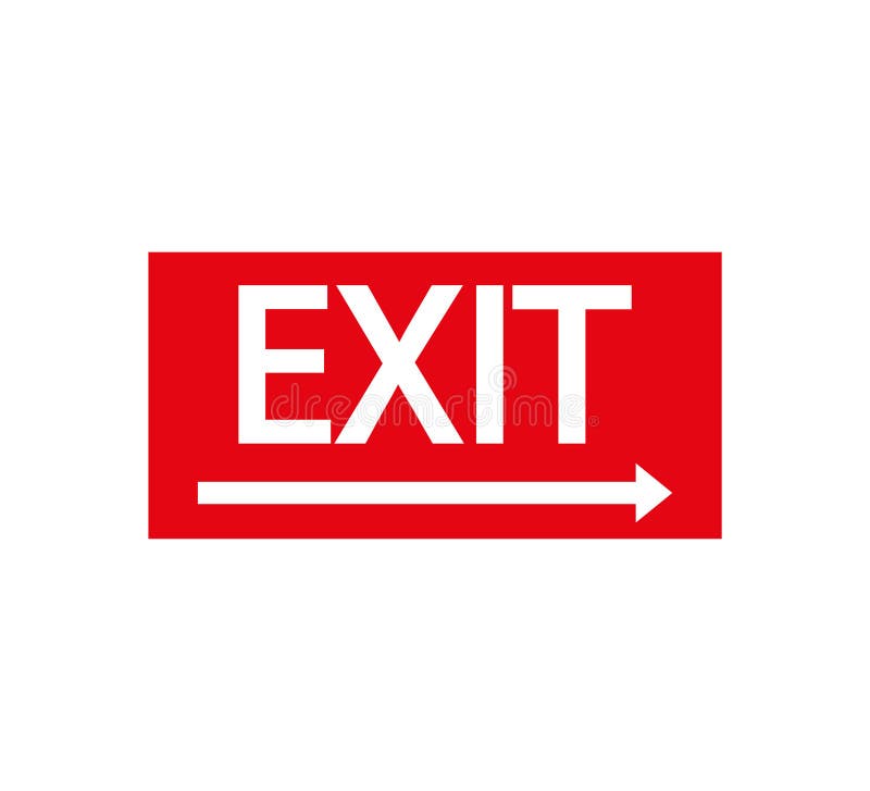 Red Exit Sign. Vector Illustration, Flat Design Stock Illustration ...