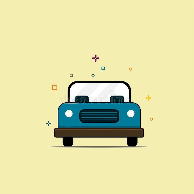 Vector Illustration of a Flat Design, a Simple Blue Car. Stock ...