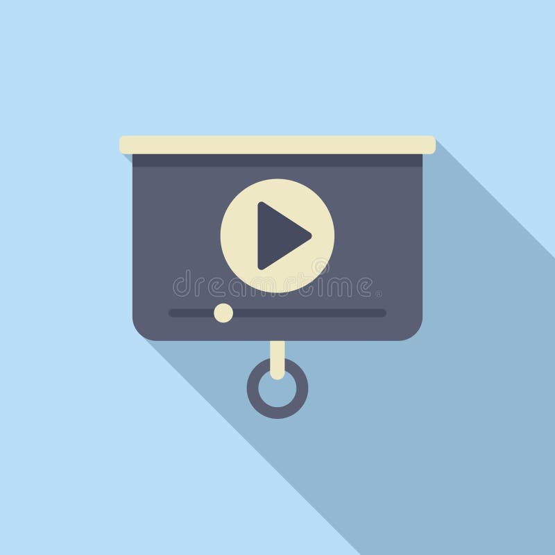 Vector Illustration of Flat Design Video Presentation Icon Stock Vector ...