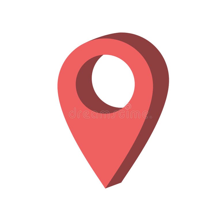 Red Pin Icon. Vector Illustration in Flat Isometric 3D Style. Stock ...