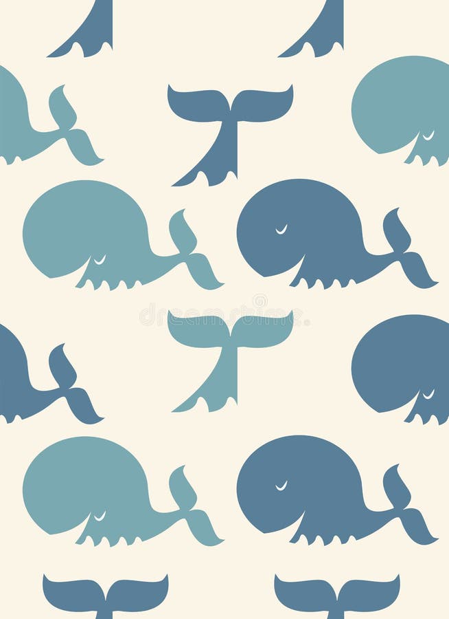 Whale pattern stock vector. Illustration of animal, nautical - 99486487