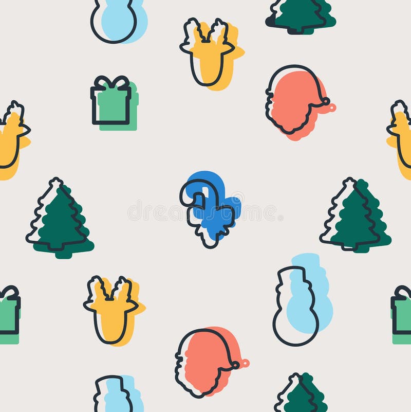 Christmas Element Seamless Pattern Stock Vector - Illustration of ...