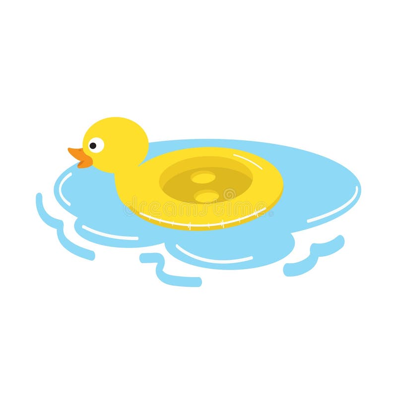 Summer Duck Float Swimming Pool Ring Stock Vector - Illustration of ...