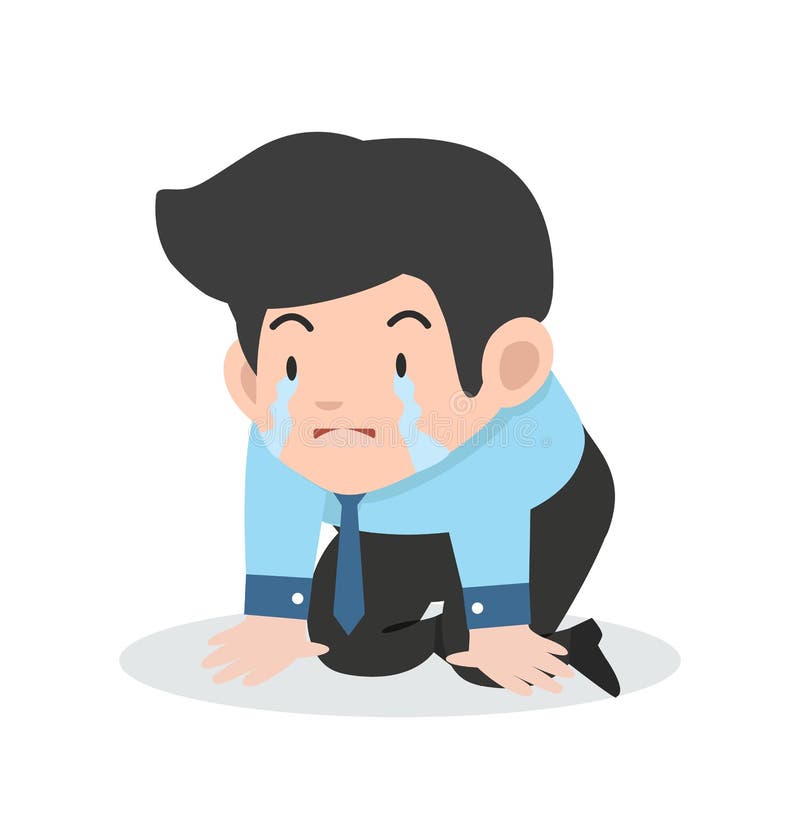 Businessman Crying Sad Cartoon Vector Stock Vector - Illustration of ...