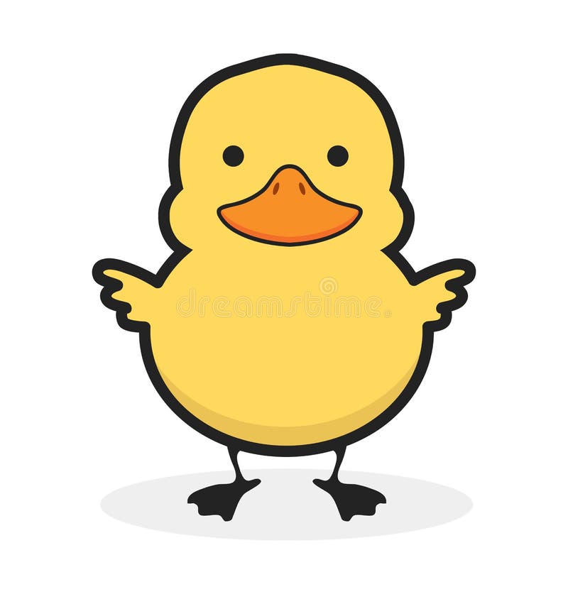 Cute yellow duck icon stock vector. Illustration of bird - 139056780