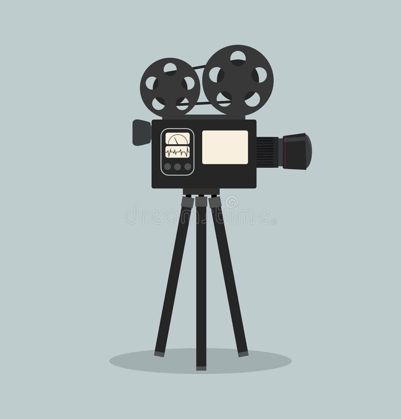 Retro Cinema Film Camera Vector Stock Vector - Illustration of emblem ...
