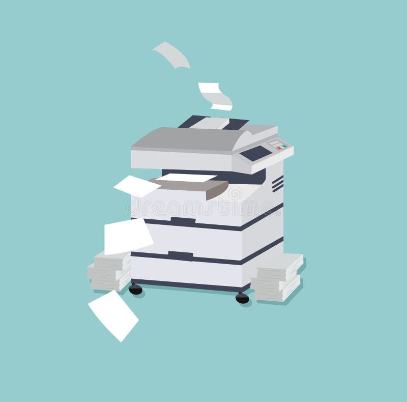 Office Multifunction Machine Vector Stock Vector - Illustration of ...