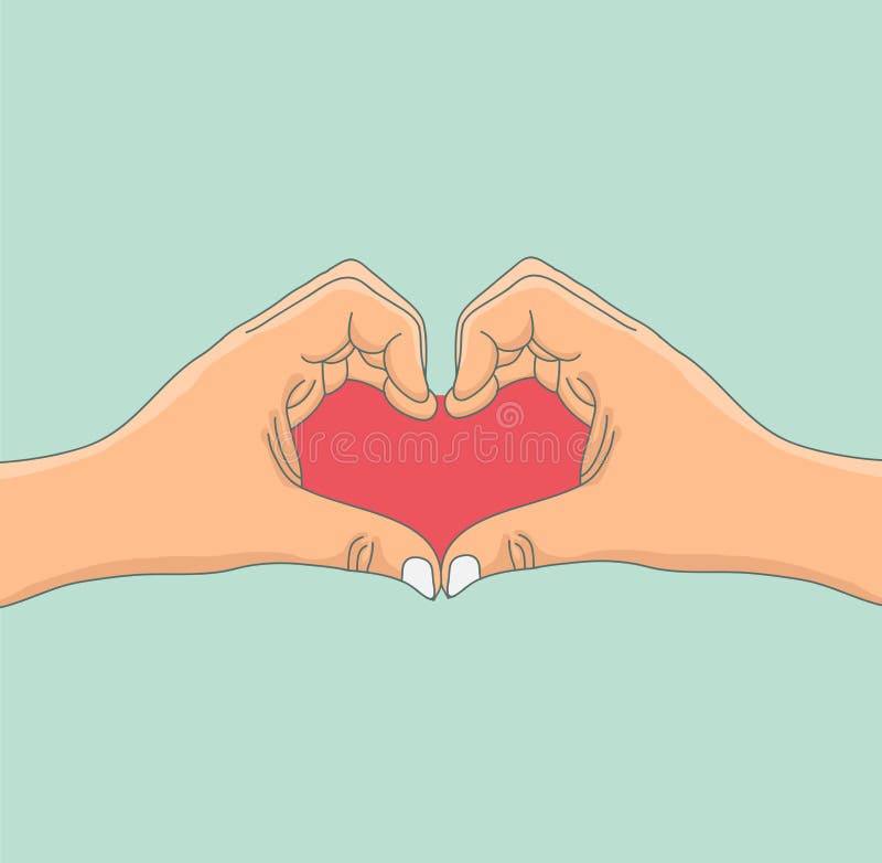 Hand Shaped Heart Love Symbol Stock Vector - Illustration of element ...